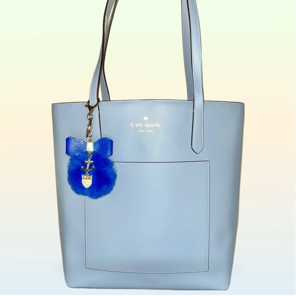 kate spade | Bags | Kate Spade Light Blue Tote With Charm | Poshmark
